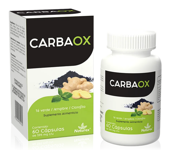 CARBAOX Carbón activado, Jengibre, Clorofila y Té verde – Super Farmacia Universal