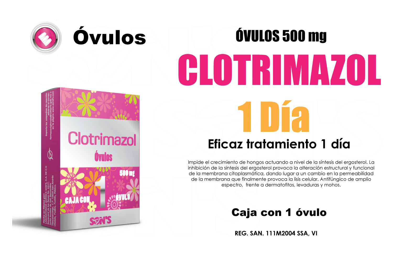 CLOTRIMAZOL ÓVULO 500MG SON'S – Super Farmacia Universal