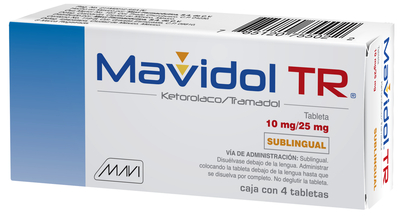 KETOROLACO/TRAMADOL MAVIDOL TR SUBLINGUAL – Super Farmacia Universal